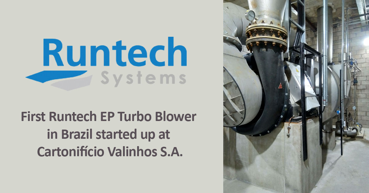 First Runtech EP Turbo Blower in Brazil at Cartonifício S.A.