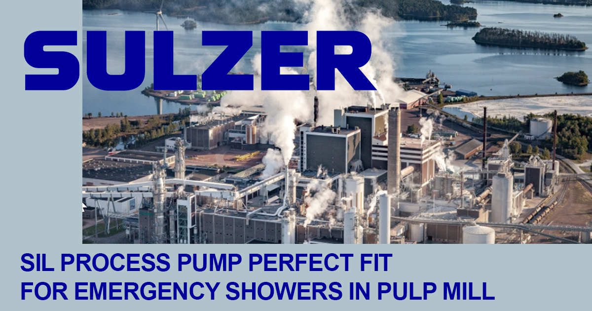 SIL Process pump perfect fit for emergency showers in pulp mill