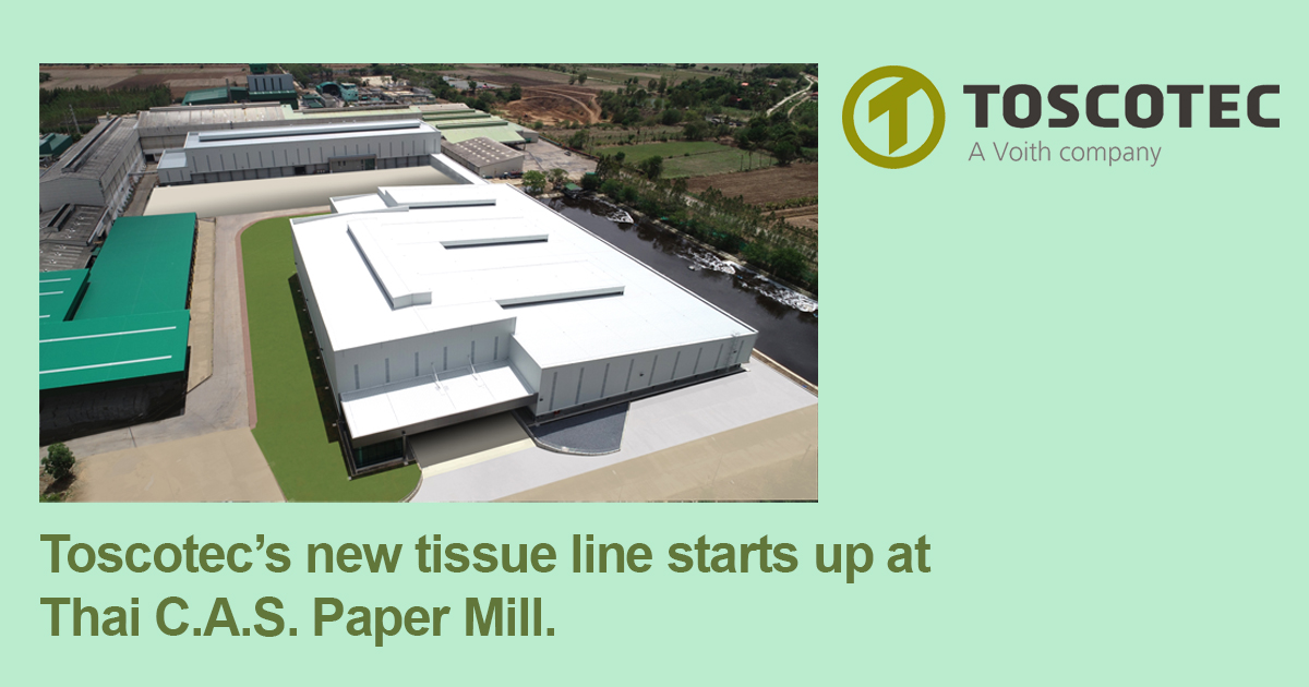 Toscotec’s new tissue line starts up at Thai C.A.S. Paper Mill.