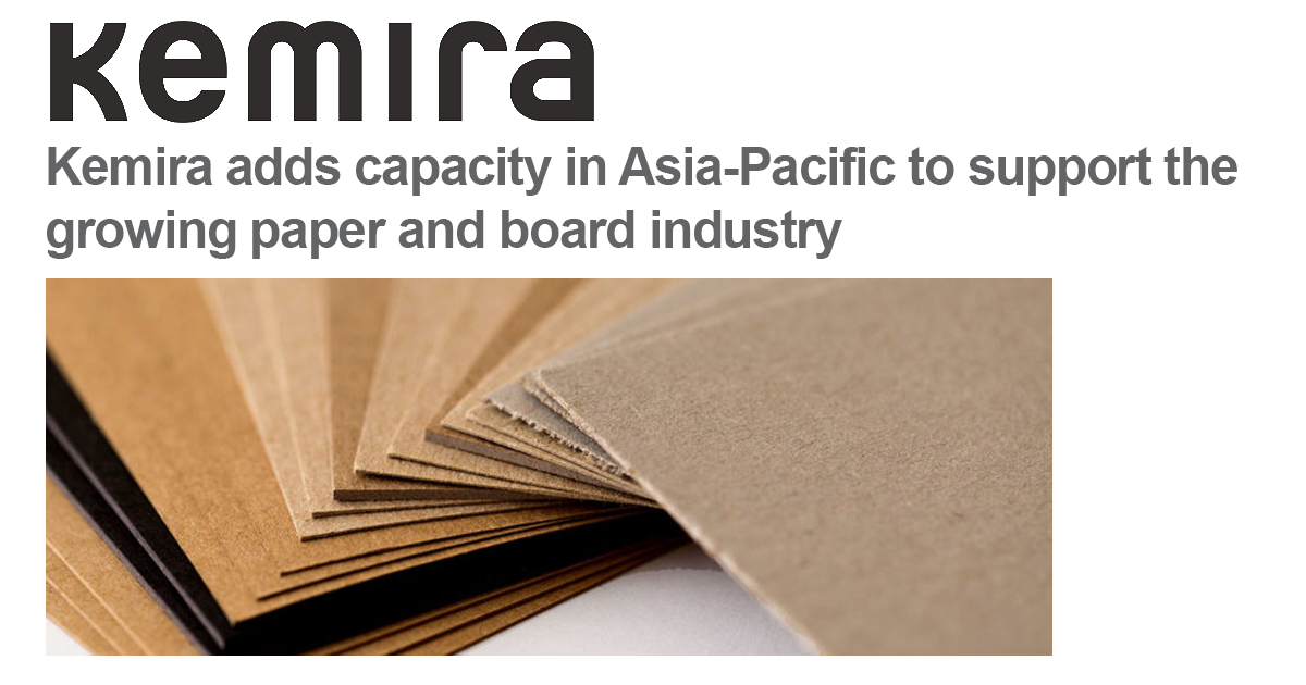 Kemira supports growing paper and board industry in Asia-Pacific