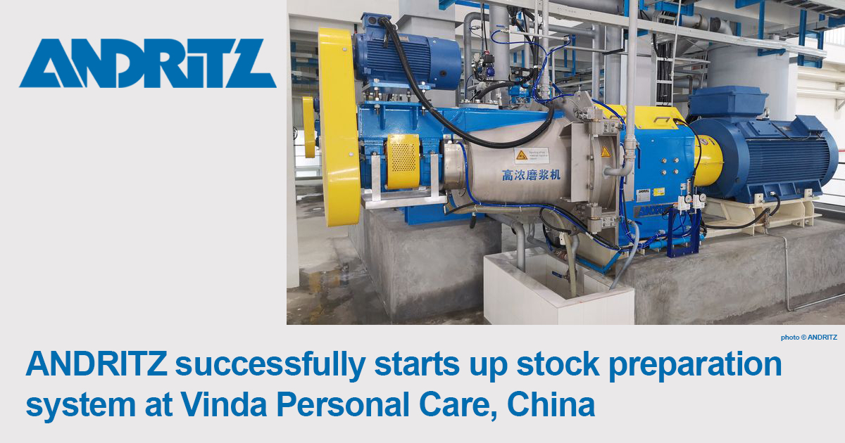 ANDRITZ successfully starts up stock preparation system at Vinda ...