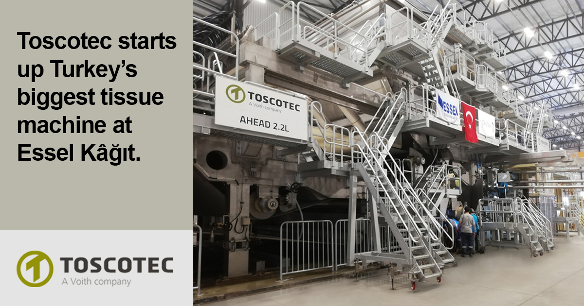 Toscotec starts up Turkey’s biggest tissue machine at Essel Kâğıt.