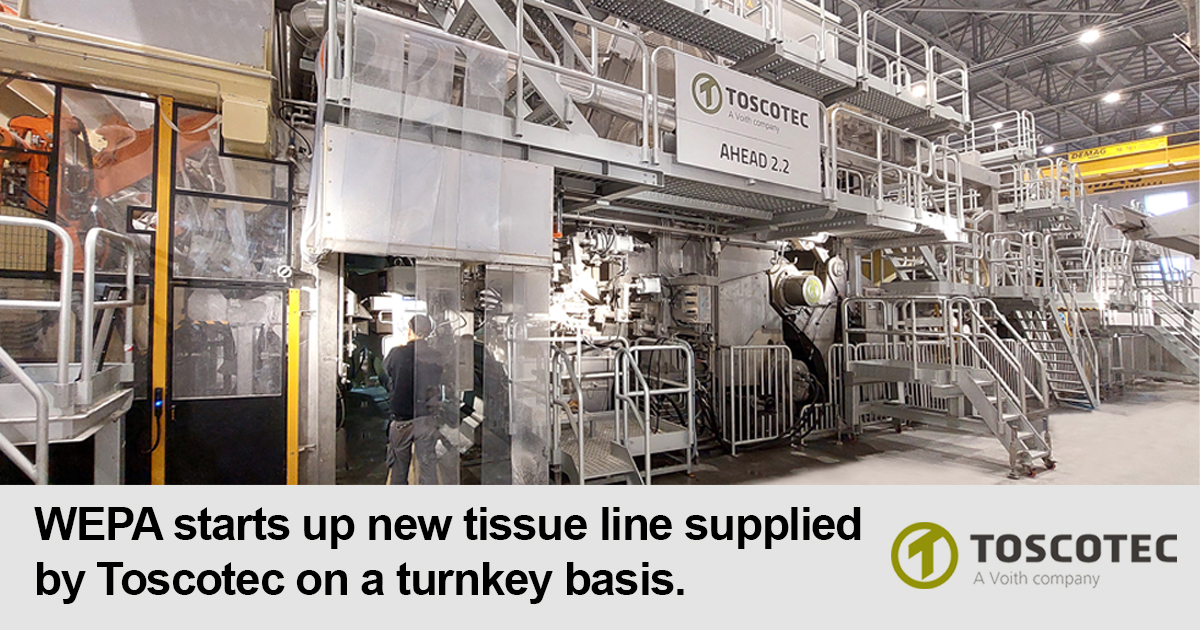 WEPA starts up new tissue line supplied by Toscotec
