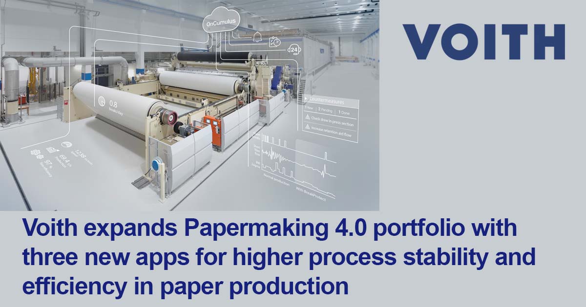 Voith expands Papermaking 4.0 portfolio with three new apps