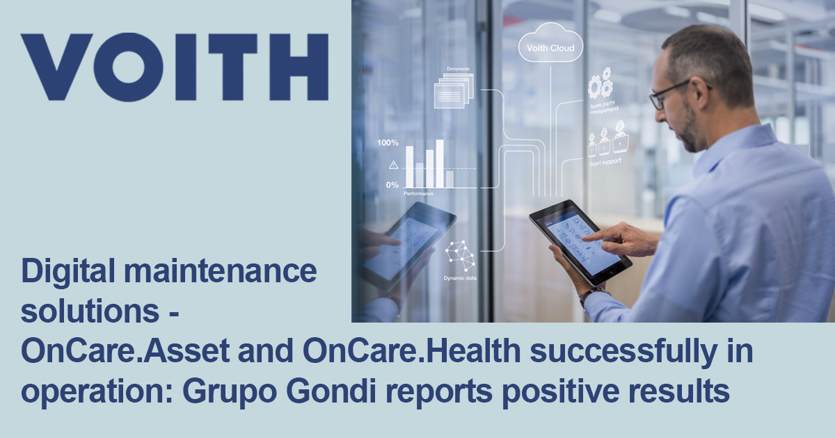 Voith digital maintenance solutions OnCare.Asset and OnCare.Health ...