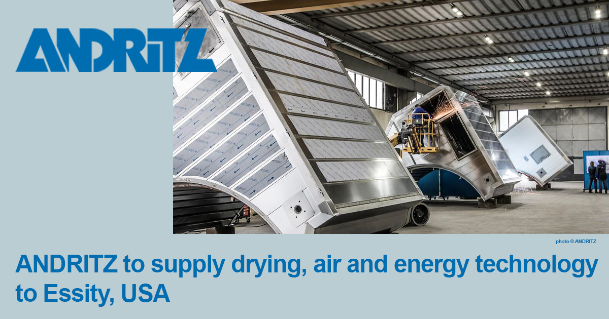 ANDRITZ to supply drying, air and energy technology to Essity, USA