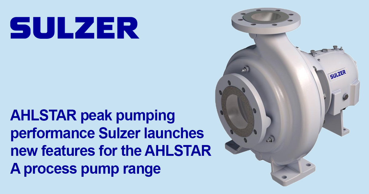 Sulzer launches new features for the AHLSTAR A process pump range