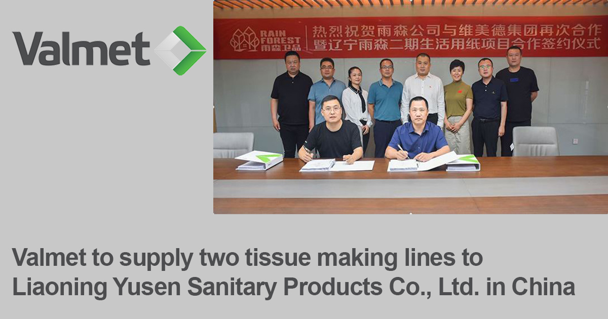 Valmet will supply two Valmet IntelliTissue 1600 tissue machines for ...