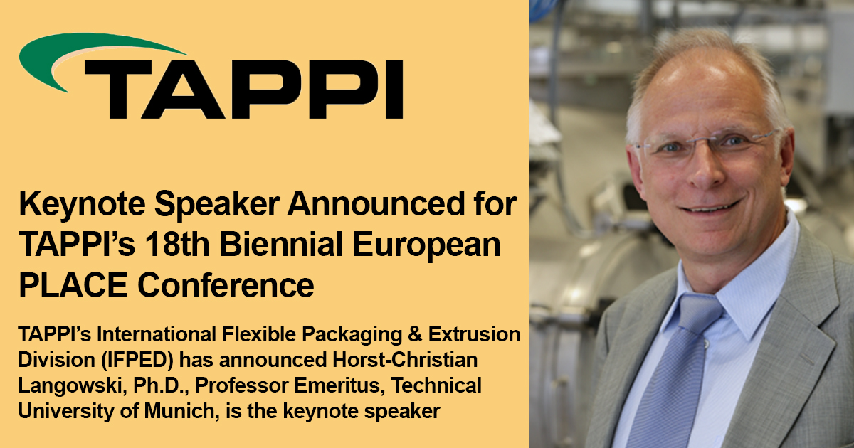 Keynote speaker announced for TAPPI’s 18th Biennial European Place ...