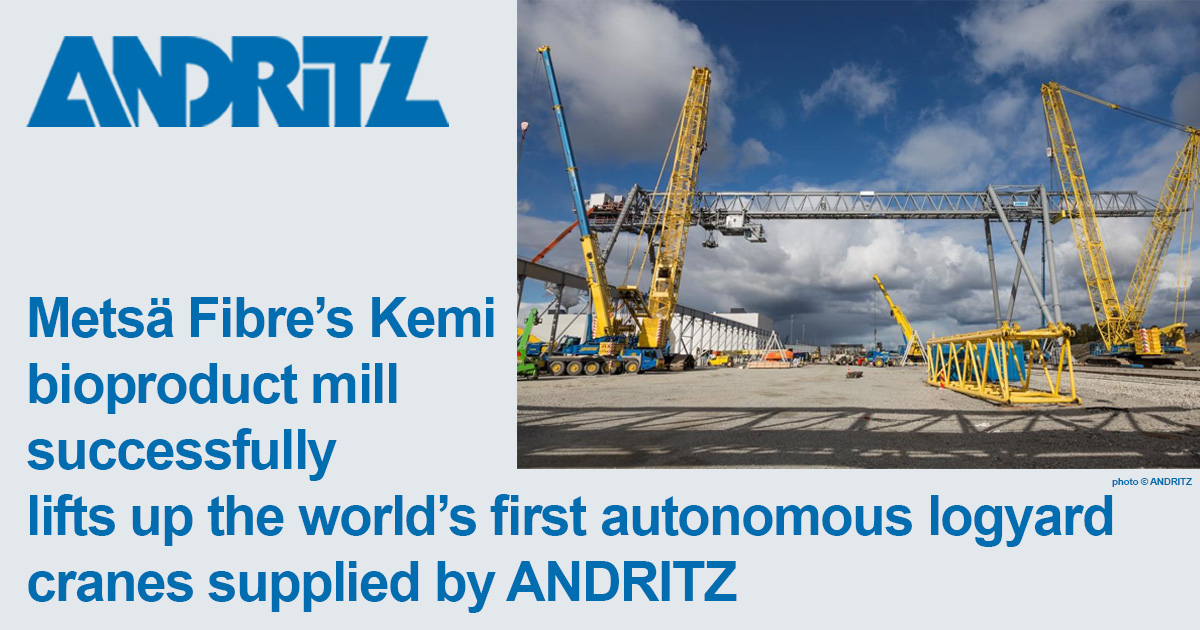 ANDRITZ supplies Metsä Fibre’s Kemi bioproduct mill with the world’s ...