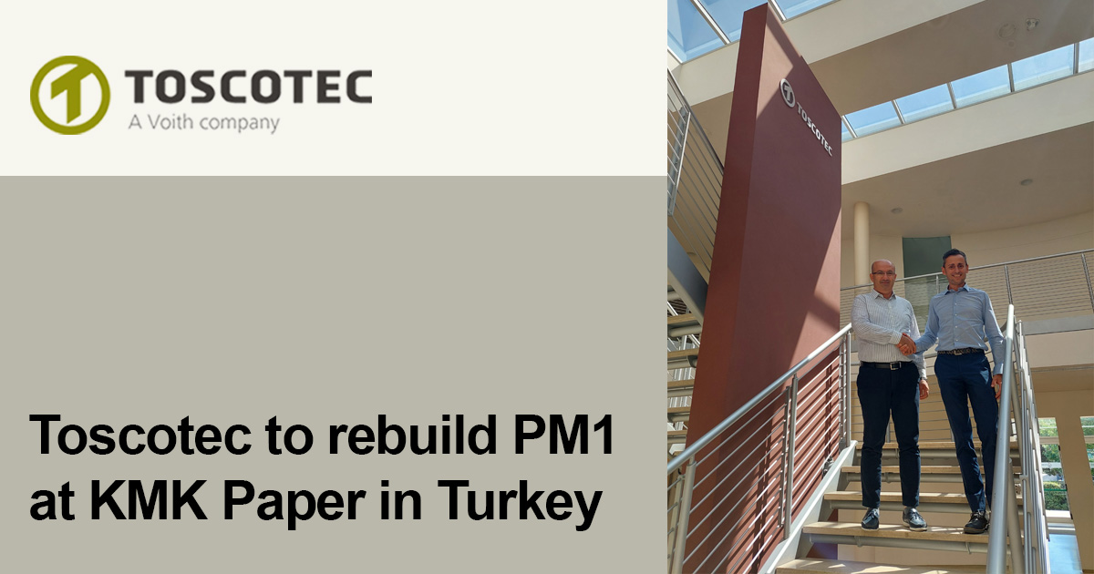 Toscotec to rebuild PM1 at KMK Paper in Turkey