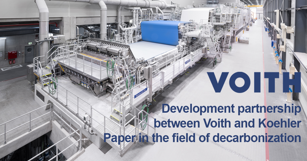 Development partnership between Voith and Koehler Paper in the field of decarbonization