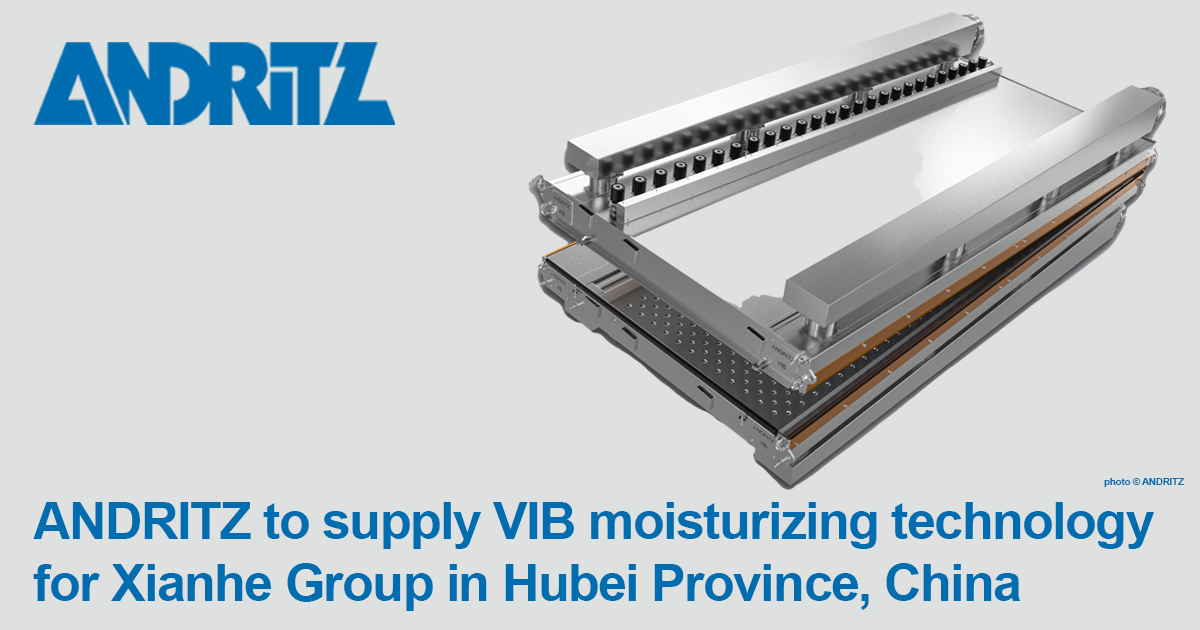 ANDRITZ to supply VIB moisturizing technology for Xianhe Group in China