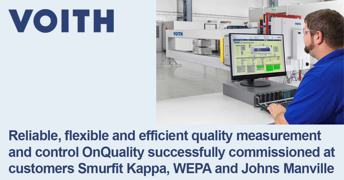 Voith OnQuality successfully commissioned at Smurfit Kappa, WEPA and Johns Manville