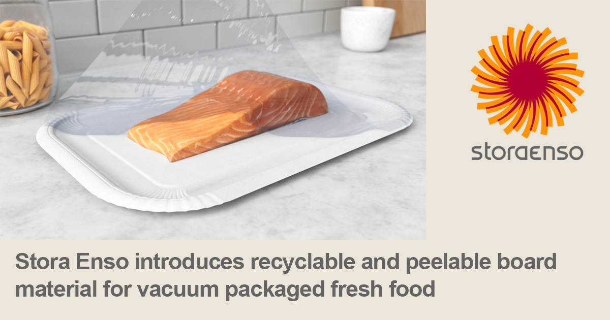 Stora Enso introduces recyclable and peelable board material for vacuum packaged fresh food