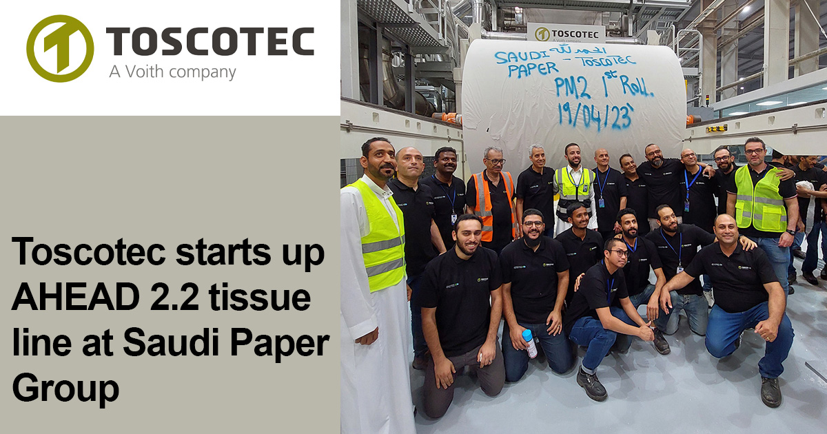 Toscotec starts up AHEAD 2.2 tissue line at Saudi Paper Group
