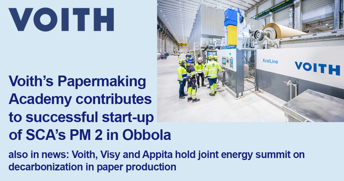 Voith’s PapermakingAcademy contributes to successful start-up of SCA’s ...
