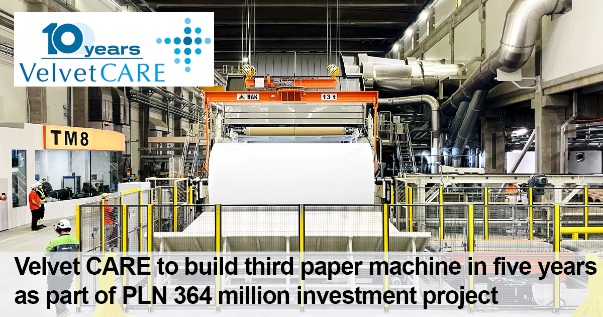 Velvet CARE to build third paper machine in five years