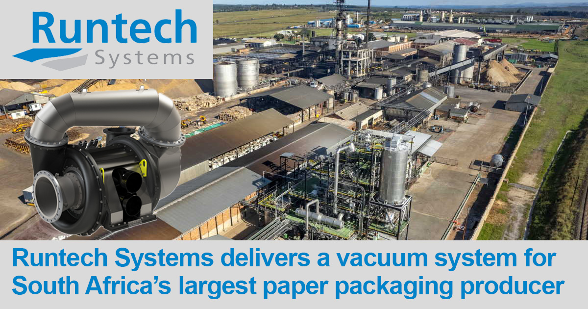 Runtech Systems delivers a vacuum system for South Africa’s largest paper packaging producer