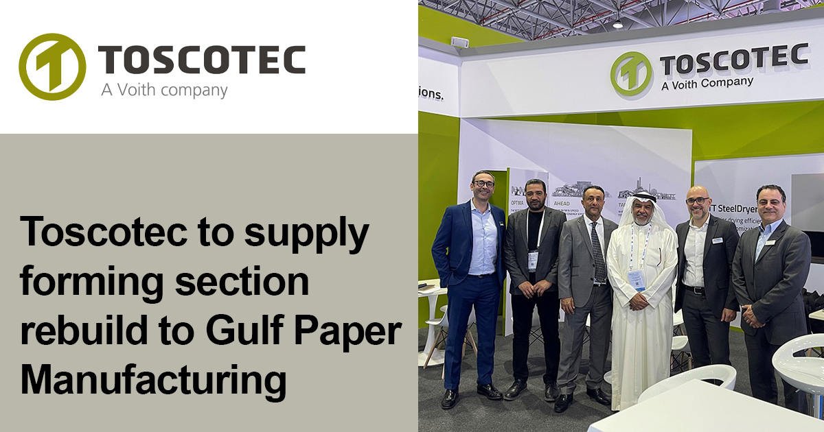 Toscotec to supply forming section rebuild to Gulf Paper Manufacturing