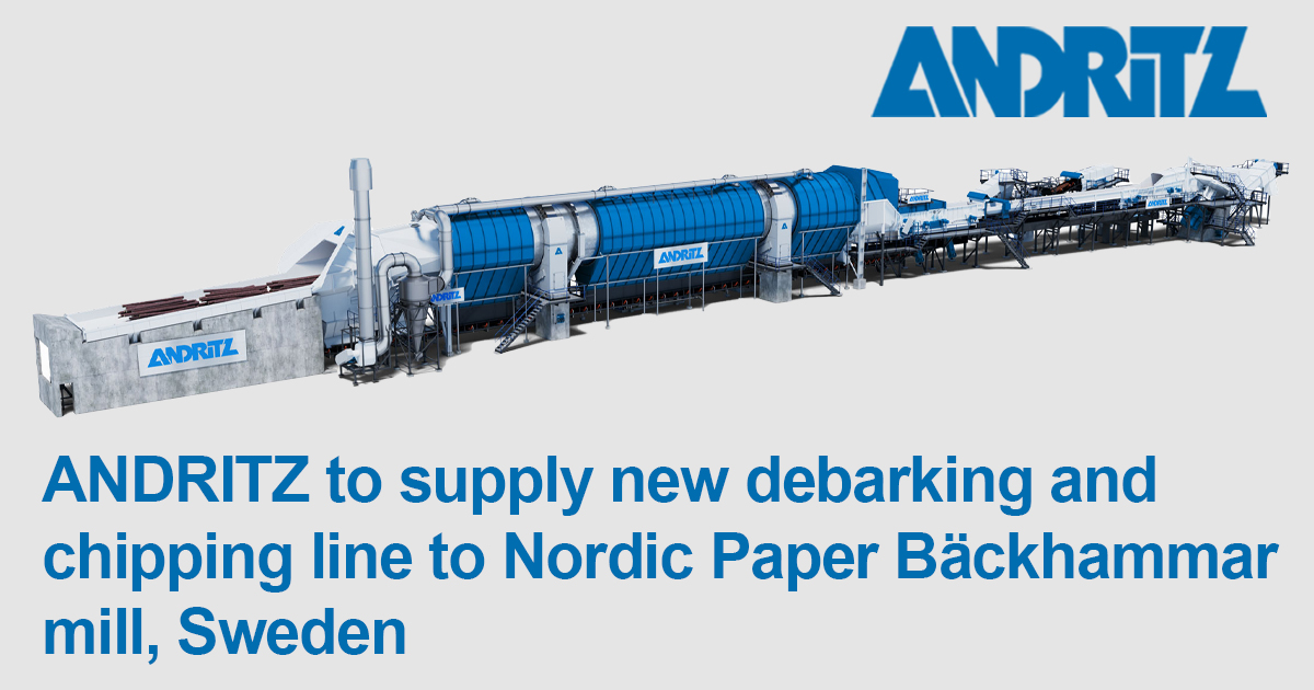 ANDRITZ to supply new debarking and chipping line to Nordic Paper