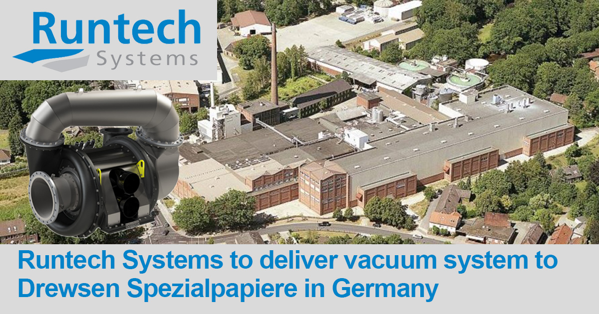 Runtech Systems to deliver vacuum system to Drewsen Spezialpapiere