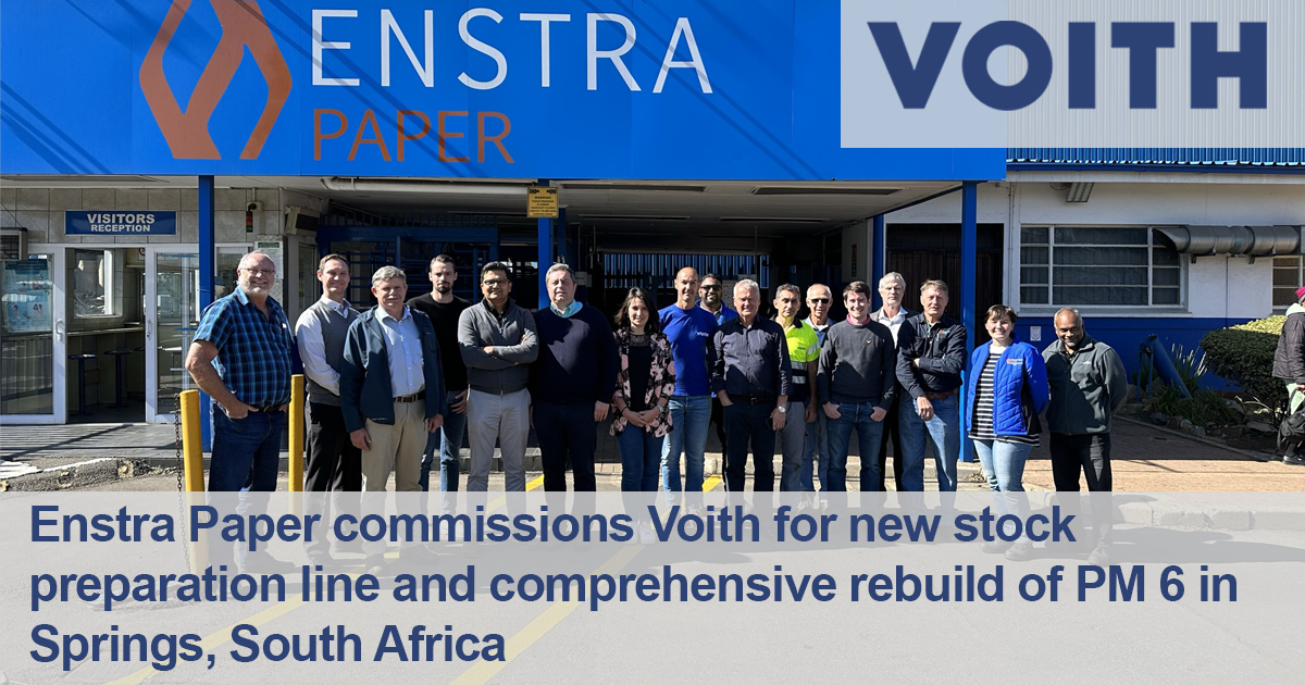 Enstra Paper commissions Voith for new stock preparation line and ...