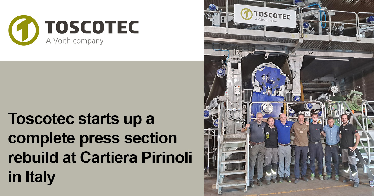 Toscotec starts up a complete press section rebuild at Cartiera Pirinoli