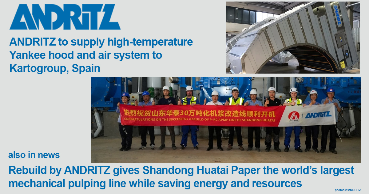 ANDRITZ receives an order from Kartogroup and Shandong Huatai Paper ...