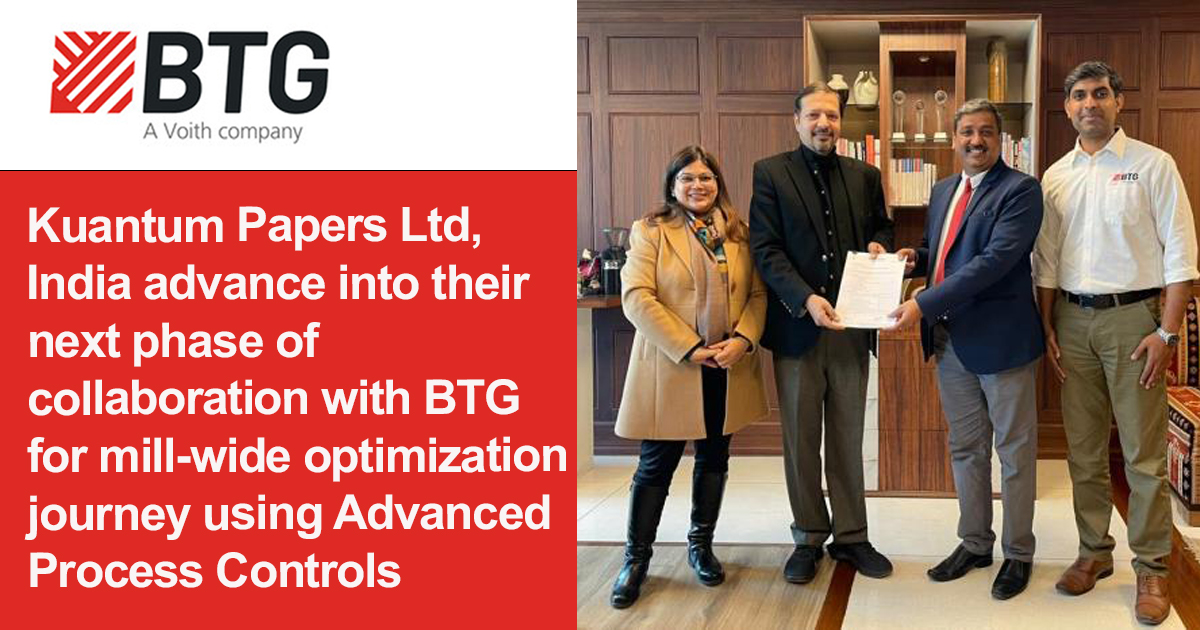 Kuantum Papers Ltd, India advance into their next phase of collaboration with BTG