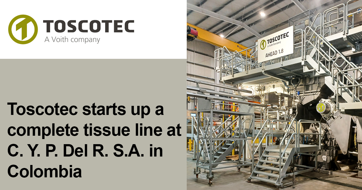 Toscotec starts up a complete tissue line at C. Y. P. Del R. S.A. in Colombia