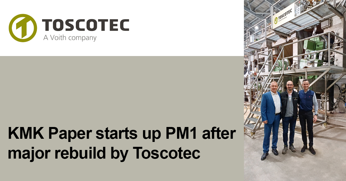 KMK Paper starts up PM1 after major rebuild by Toscotec