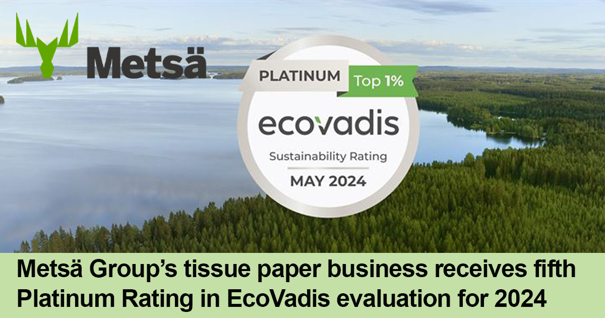 Metsä Group’s tissue paper business receives fifth Platinum Rating in ...