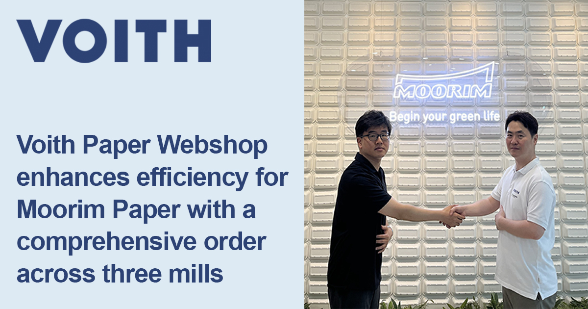 Voith Paper Webshop enhances efficiency for Moorim Paper