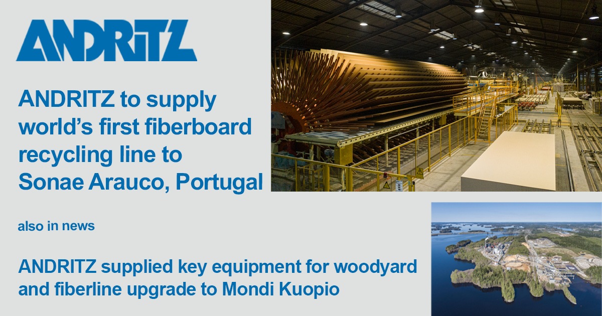 ANDRITZ to supply world’s first fiberboard recycling line to Sonae ...