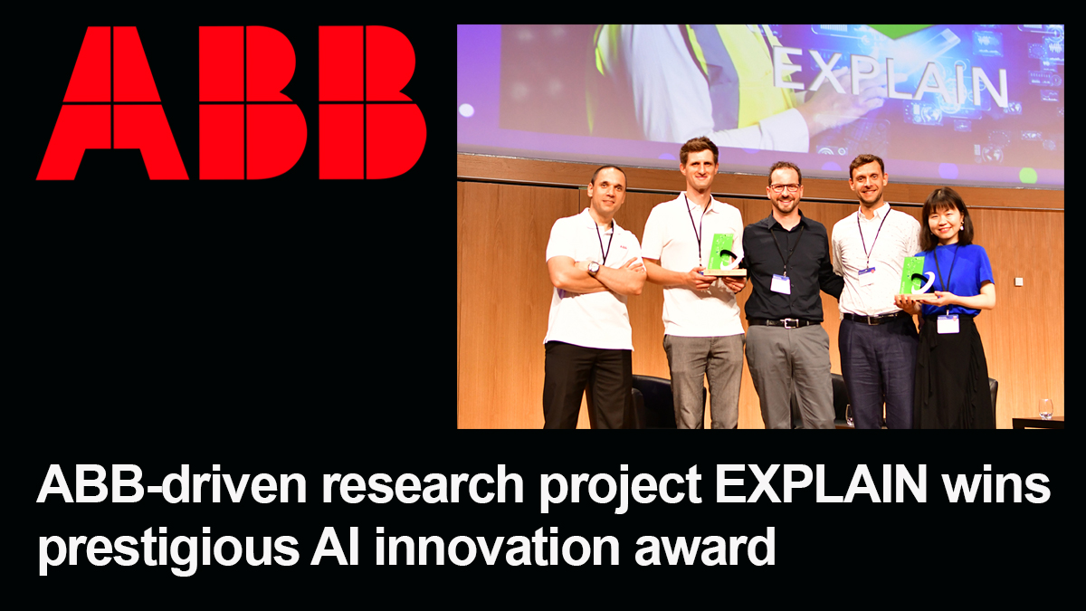 ABB’s EXPLAIN Project Wins ITEA Award for AI Innovation
